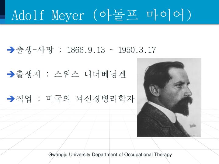 PPT - 작업치료와 Adolf Meyer PowerPoint Presentation - ID:5881839