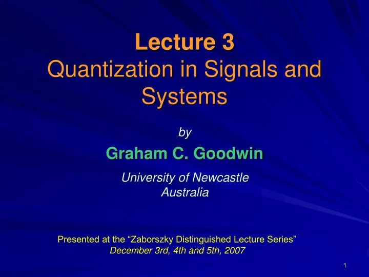PPT - Lecture 3 Quantization in Signals and Systems PowerPoint Presentation - ID:5882290