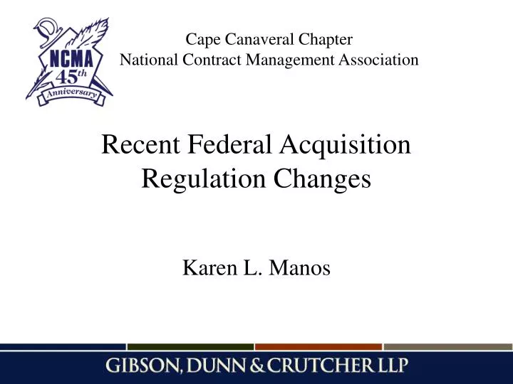 PPT - Recent Federal Acquisition Regulation Changes PowerPoint ...
