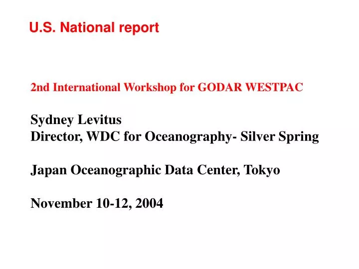 PPT - U.S. National report PowerPoint Presentation, free download - ID ...