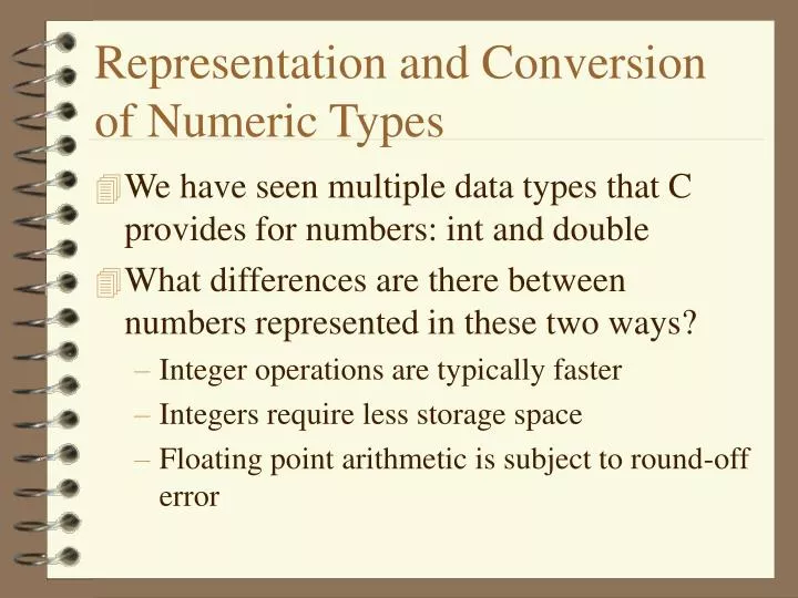 PPT - Representation and Conversion of Numeric Types PowerPoint ...