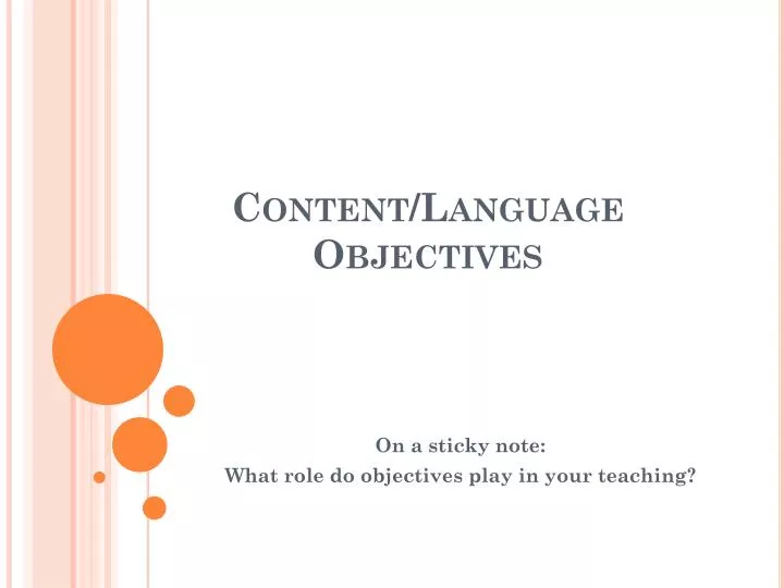 PPT - Content/Language Objectives PowerPoint Presentation, free ...