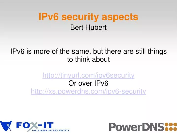 PPT - IPv6 security aspects PowerPoint Presentation, free download - ID ...