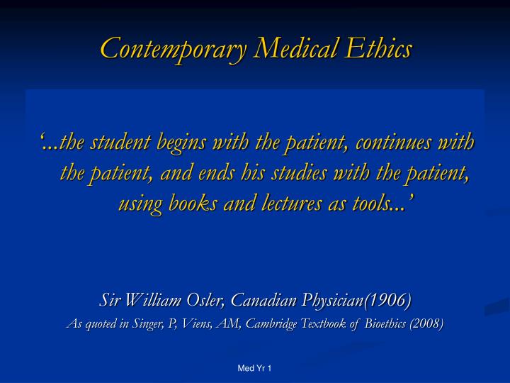 PPT - A Brief History and Overview Of Biomedical Ethics PowerPoint ...