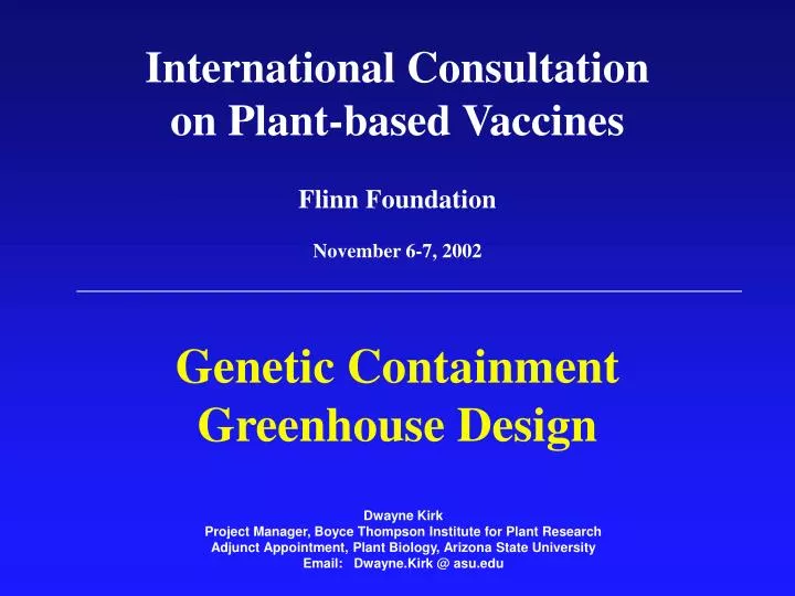 PPT - Genetic Containment Greenhouse Design PowerPoint Presentation ...