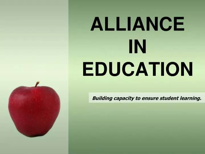PPT - ALLIANCE IN EDUCATION PowerPoint Presentation, free download - ID ...