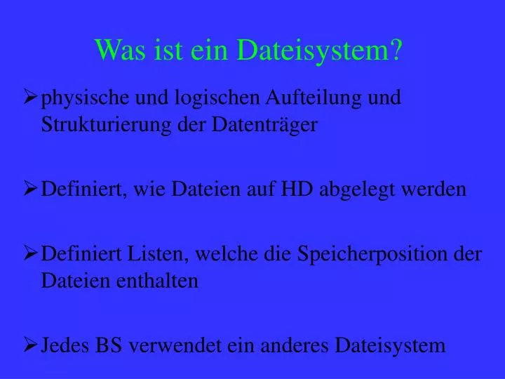 PPT - Was ist ein Dateisystem? PowerPoint Presentation, free download ...