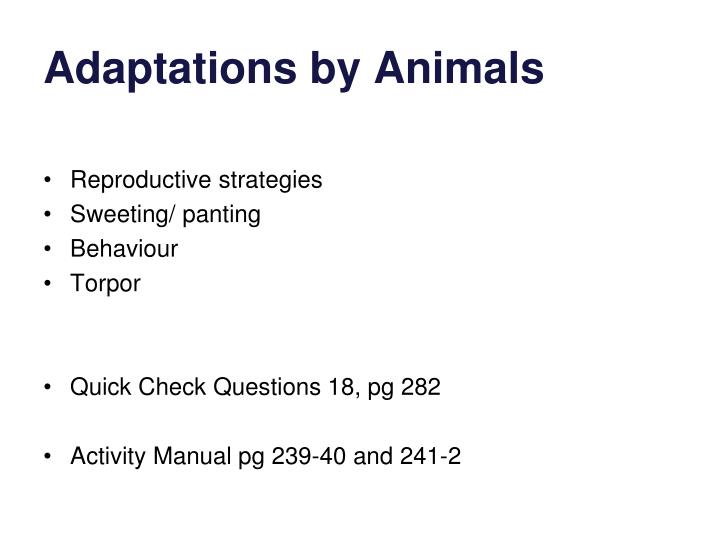 PPT - Chapter 9 Habitats, environment and survival PowerPoint ...