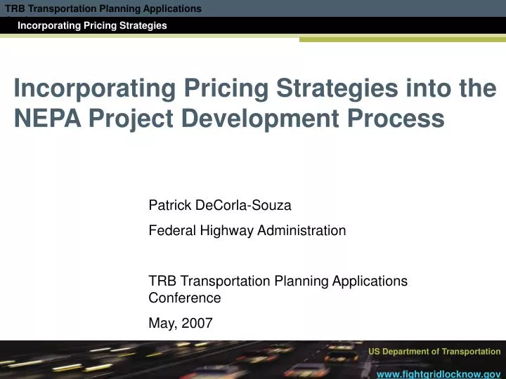 PPT - Incorporating Pricing Strategies into the NEPA Project ...