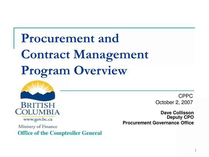 PPT - Procurement and Contract Management Program Overview PowerPoint ...