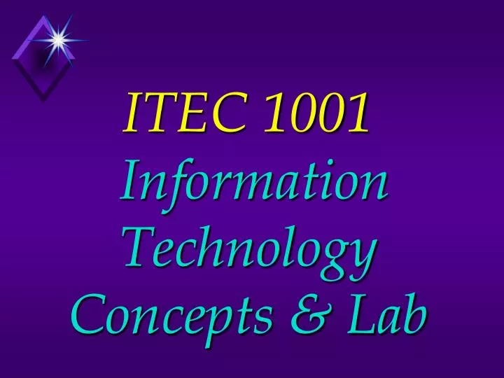 Ppt Itec 1001 Information Technology Concepts And Lab Powerpoint Presentation Id 5889611