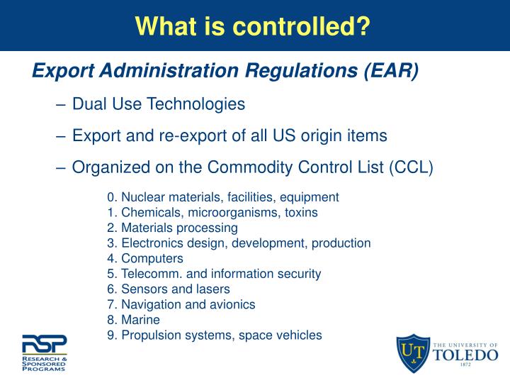 PPT - Export Control Laws, International Terrorism and UT Research: The ...