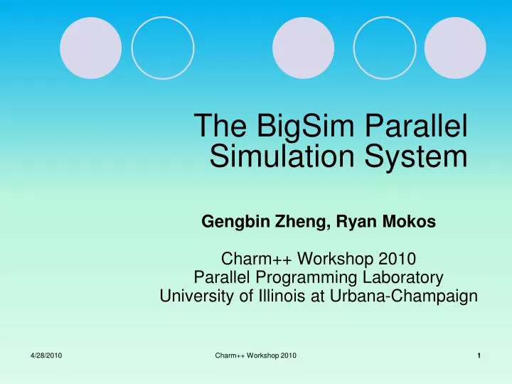 Ppt The Bigsim Parallel Simulation System Powerpoint Presentation Free Download Id 5891215