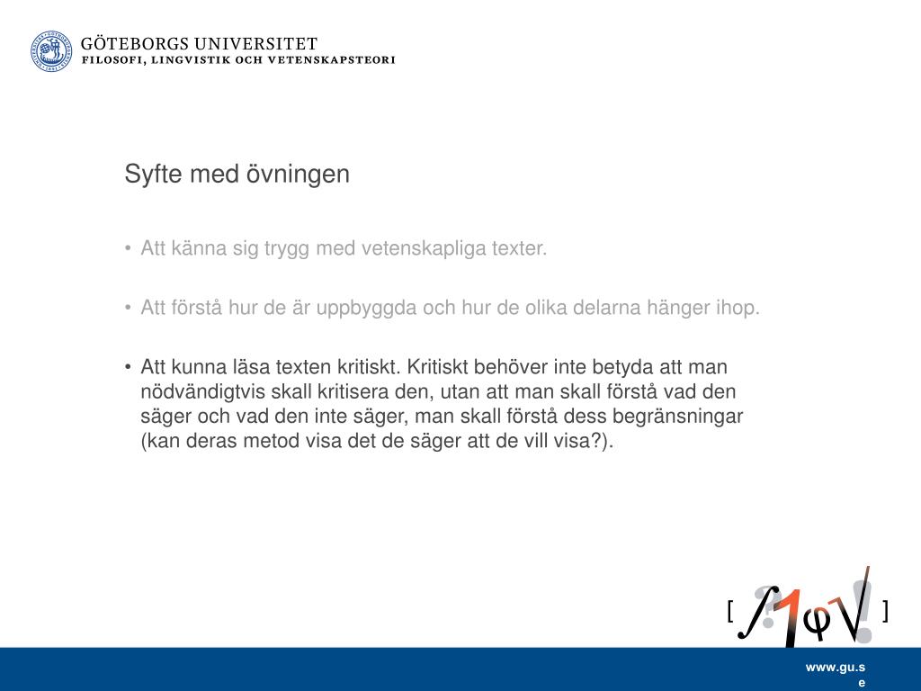 PPT - Förstå och förklara: om att läsa vetenskapliga artiklar ...