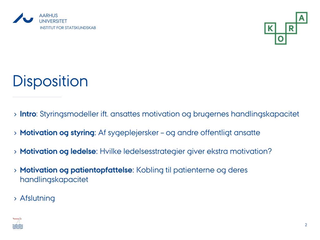 PPT - Motivation af offentlige ansatte - med særligt henblik på ...