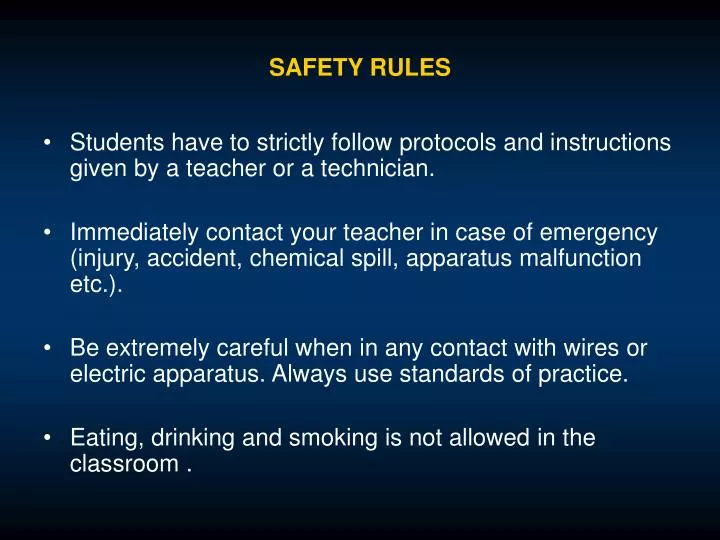 PPT - SAFETY RULES PowerPoint Presentation, free download - ID:5893845