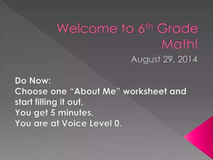 PPT - Welcome to 6 th Grade Math! PowerPoint Presentation, free ...