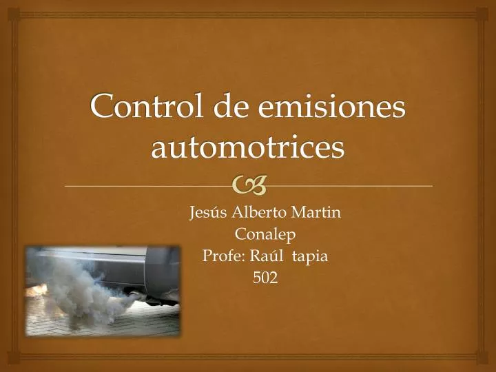 PPT - Control de emisiones automotrices PowerPoint Presentation, free ...