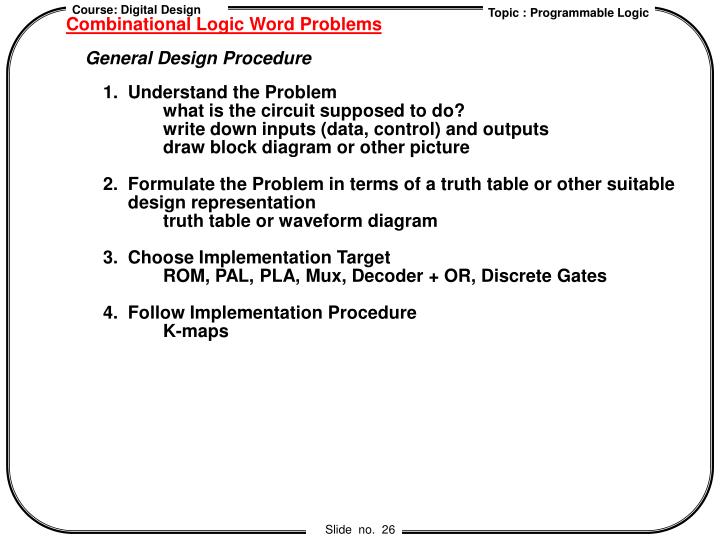 PPT - Chapter # 4: Programmable Logic PowerPoint Presentation - ID:5894953
