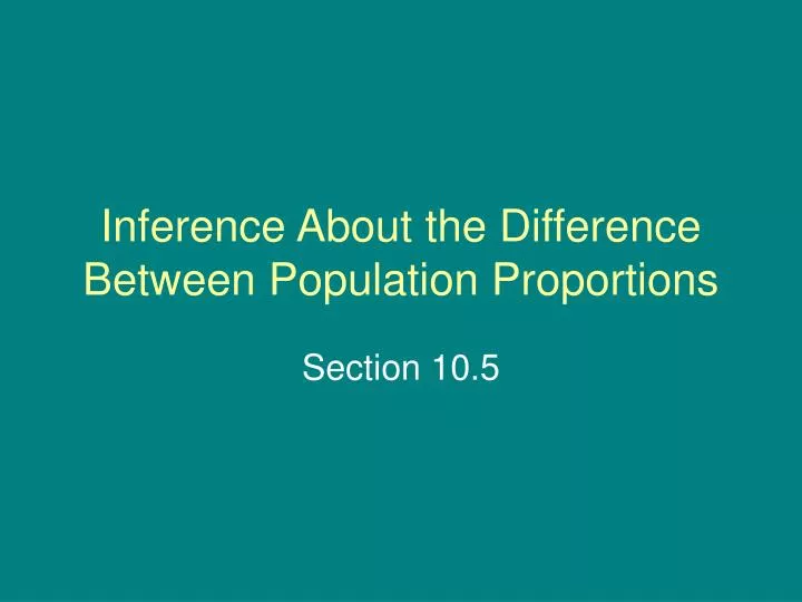 Ppt Inference About The Difference Between Population Proportions