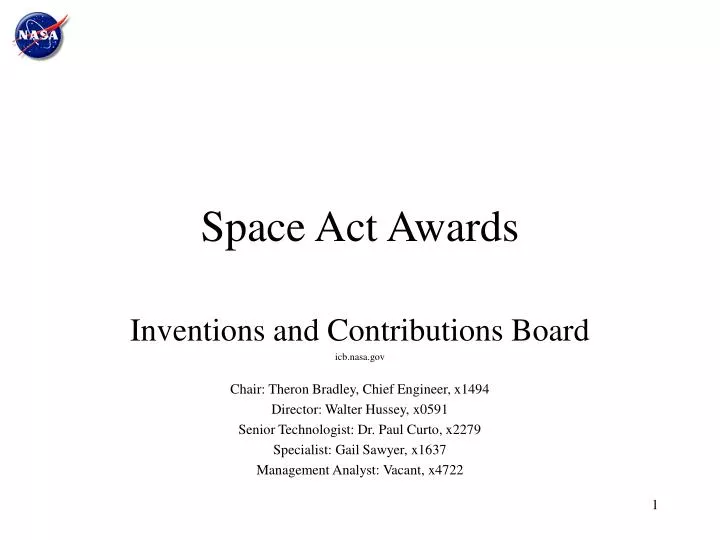 PPT - Space Act Awards PowerPoint Presentation, free download - ID:5899545