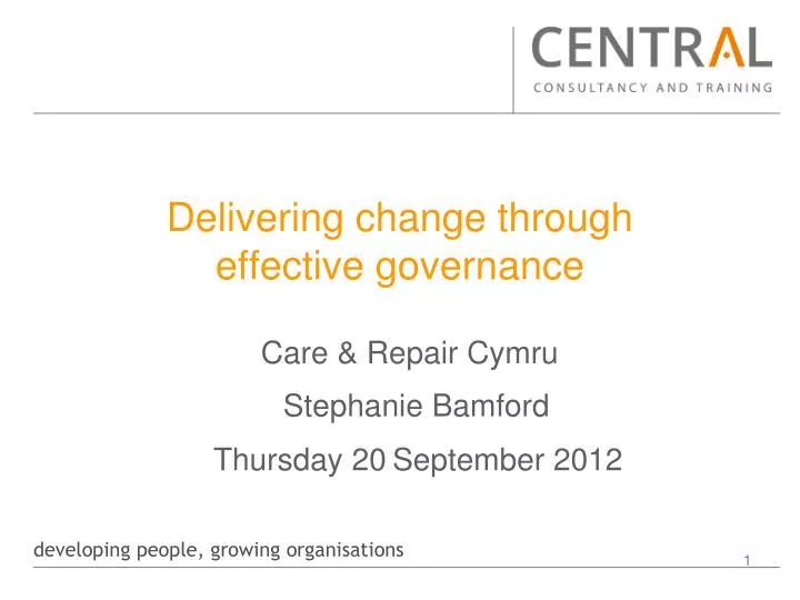 PPT - Delivering change through effective governance PowerPoint ...