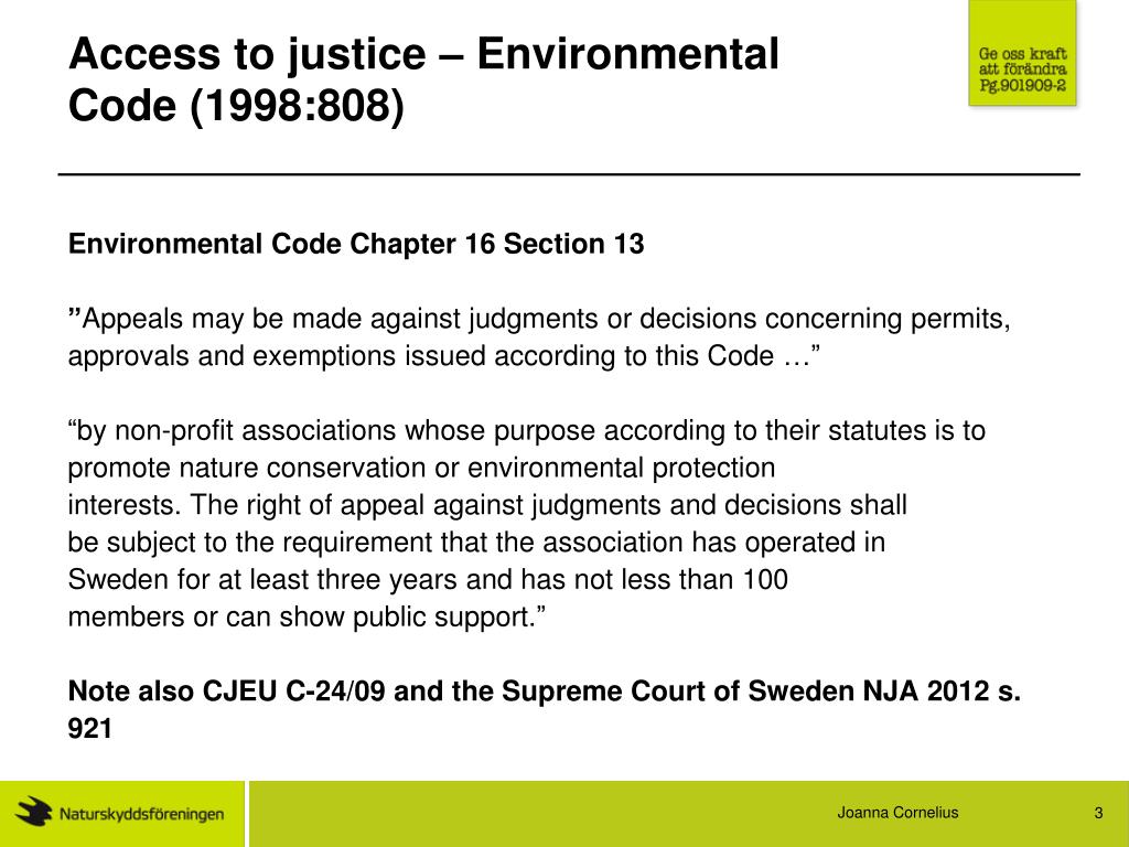 PPT - Enhancing Access to Environmental Justice in Sweden PowerPoint ...