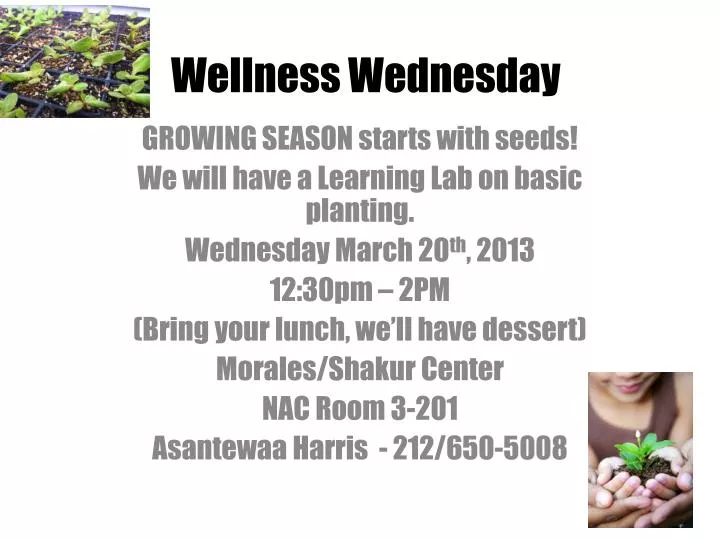 PPT - Wellness Wednesday PowerPoint Presentation, free download - ID ...