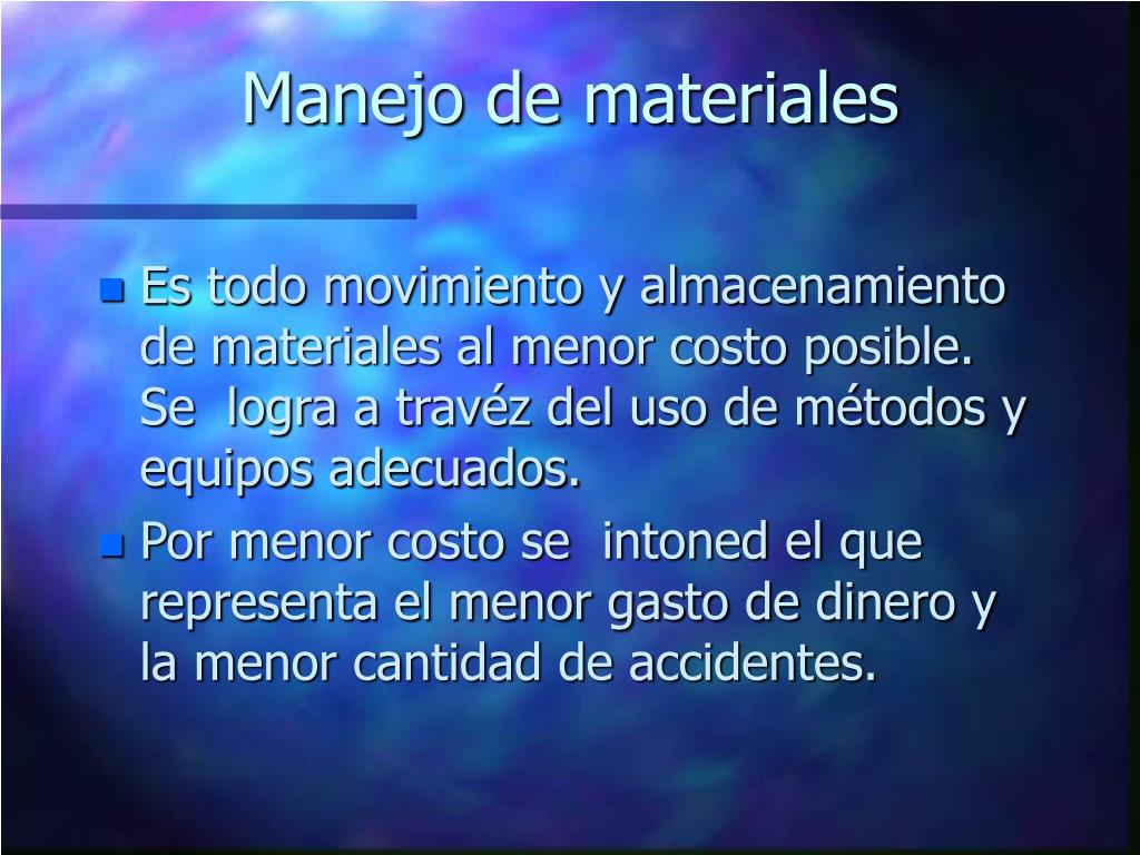 PPT - TRANSPORTE Y ALMACENAMIENTO DE MATERIALES PowerPoint Presentation ...