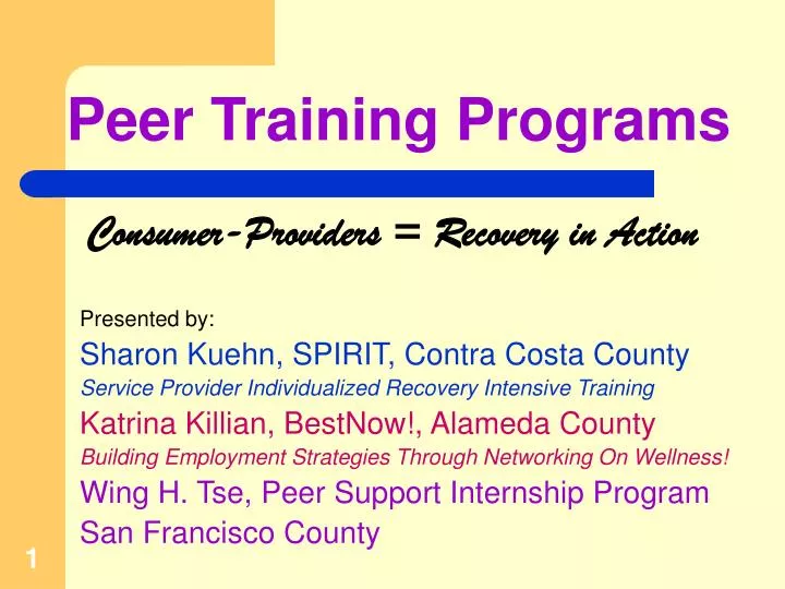 PPT - Peer Training Programs PowerPoint Presentation, free download ...