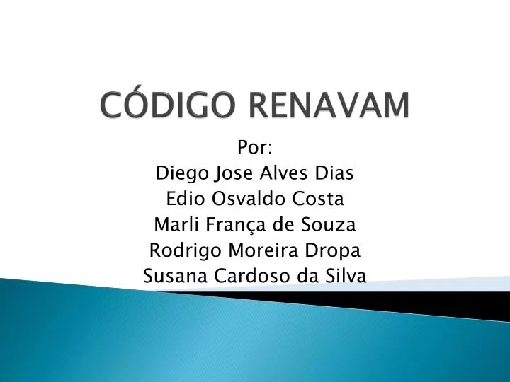 PPT - CÓDIGO RENAVAM PowerPoint Presentation, free download - ID:5905654