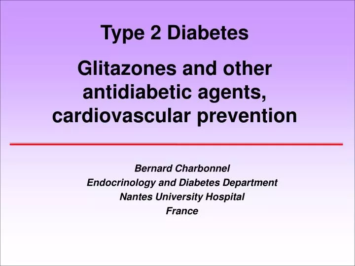 PPT - Type 2 Diabetes Glitazones and other antidiabetic agents ...