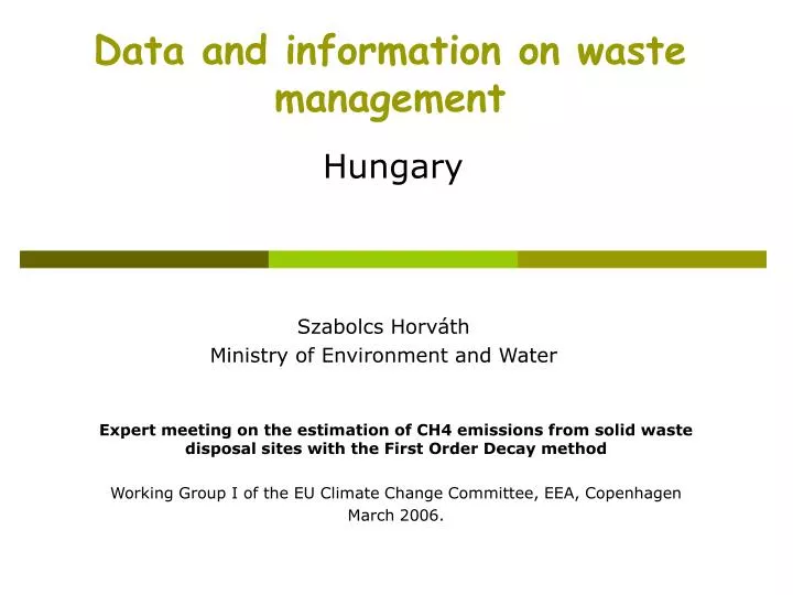 PPT - Data and information on waste management PowerPoint Presentation ...