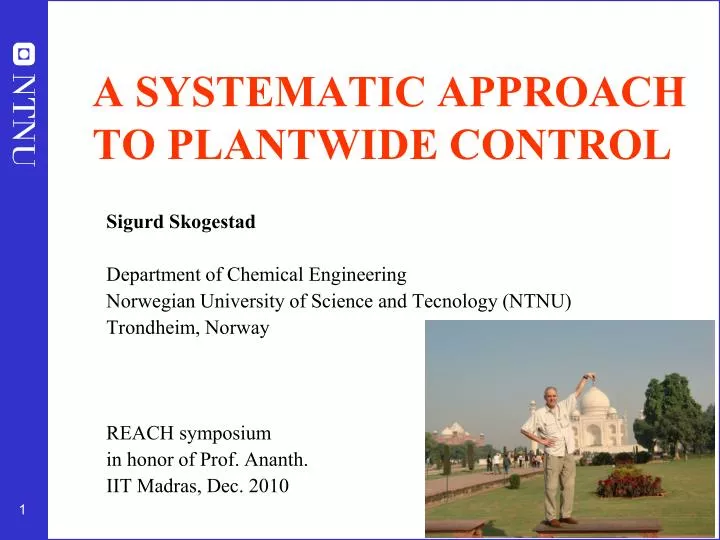 PPT - A SYSTEMATIC APPROACH TO PLANTWIDE CONTROL PowerPoint ...