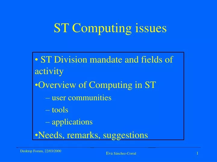 PPT - ST Computing issues PowerPoint Presentation, free download - ID ...