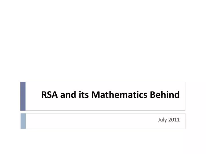 PPT - RSA and its Mathematics Behind PowerPoint Presentation, free ...