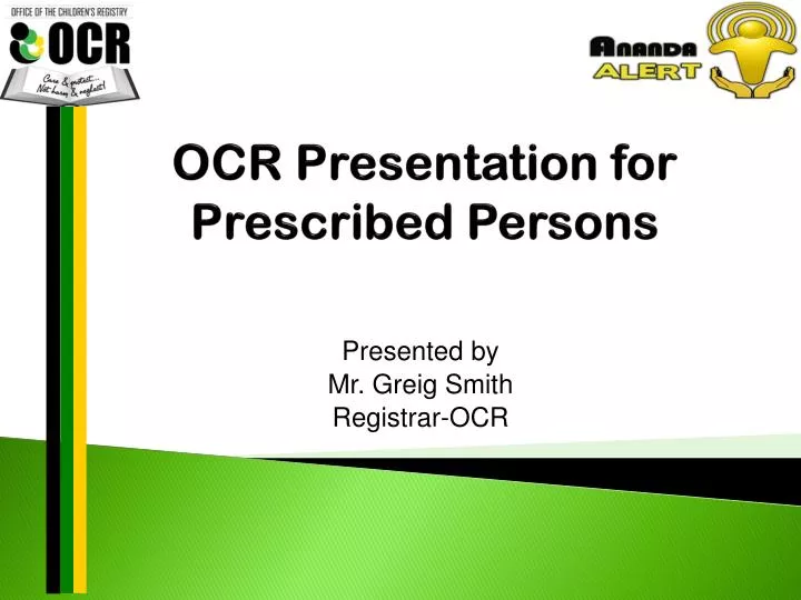 PPT - OCR Presentation for Prescribed Persons PowerPoint Presentation ...