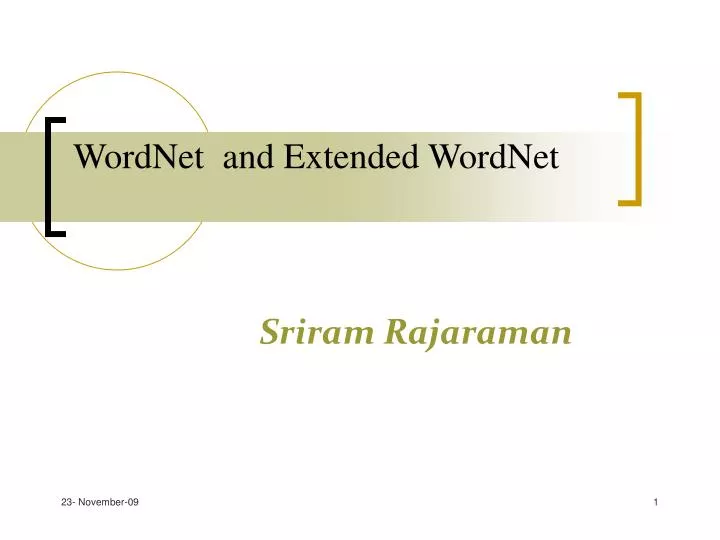 PPT - WordNet and Extended WordNet PowerPoint Presentation, free ...