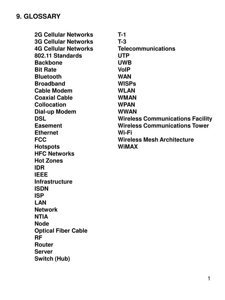 PPT - 9. GLOSSARY PowerPoint Presentation, free download - ID:5907822