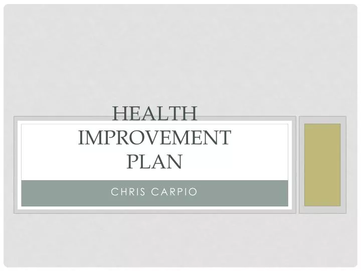 PPT - Health Improvement Plan PowerPoint Presentation, free download ...