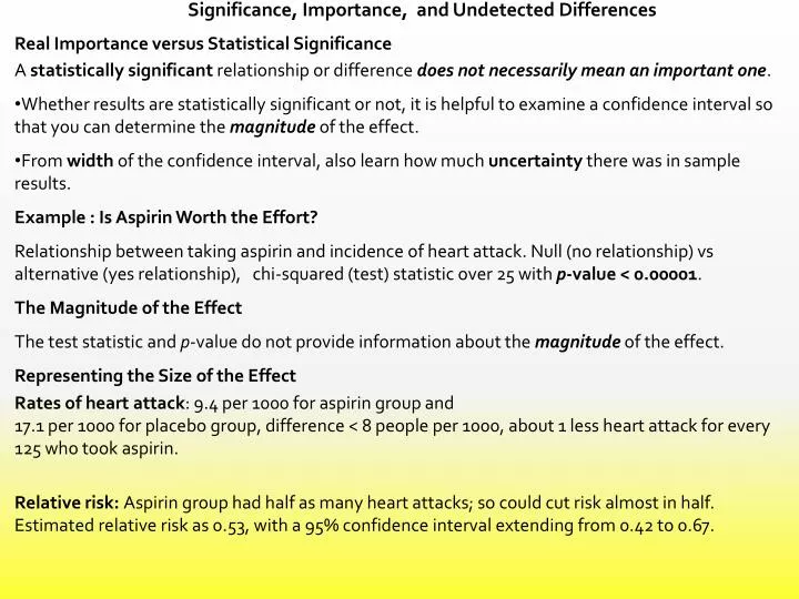PPT - Significance, Importance, and Undetected Differences PowerPoint ...