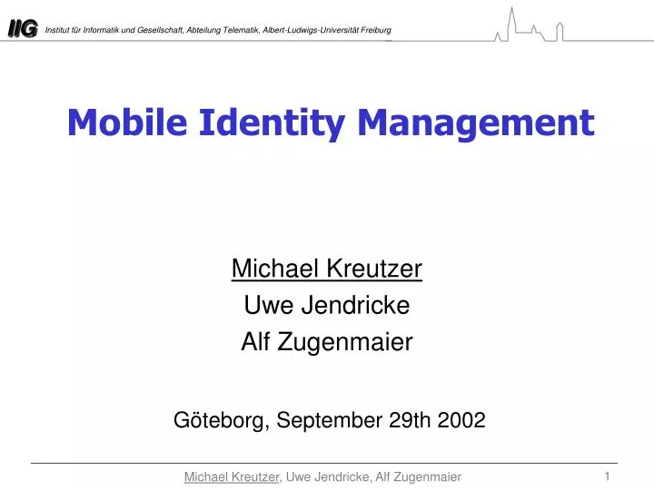 PPT - Mobile Identity Management PowerPoint Presentation, free download ...