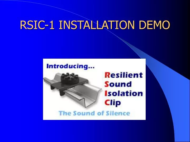 PPT - RSIC-1 INSTALLATION DEMO PowerPoint Presentation, free download ...