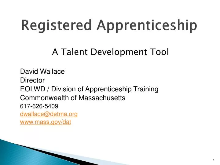 PPT - Registered Apprenticeship PowerPoint Presentation, free download ...