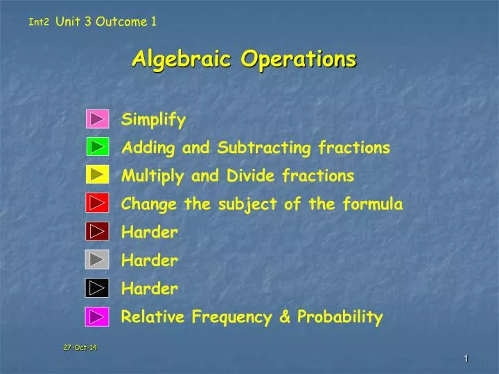PPT - Algebraic Operations PowerPoint Presentation, free download - ID ...