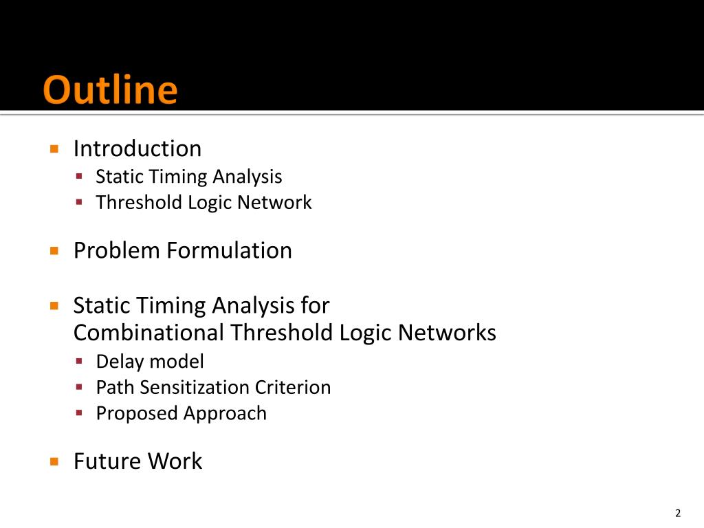 Ppt Static Timing Analysis For Combinational Threshold Logic Networks Powerpoint Presentation
