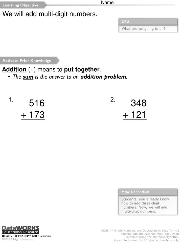 PPT - We will add multi-digit numbers. PowerPoint Presentation, free ...