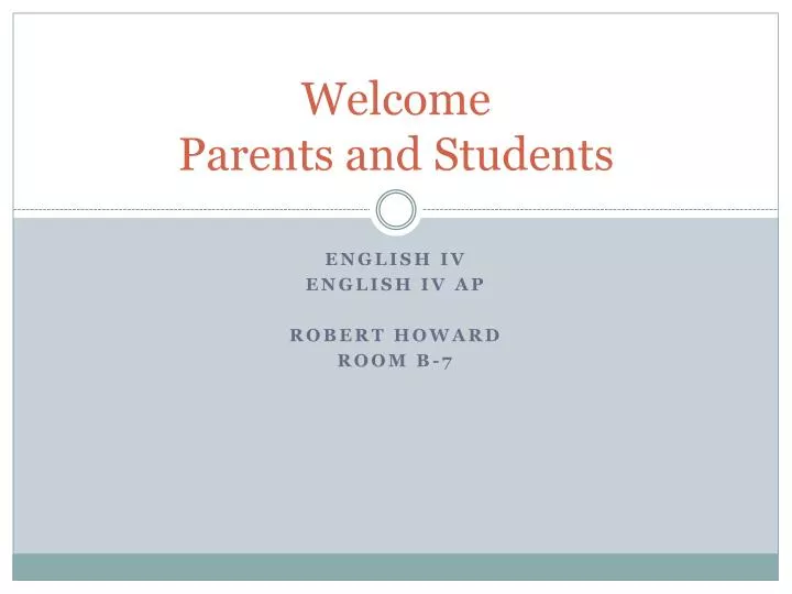 PPT - Welcome Parents and Students PowerPoint Presentation, free ...