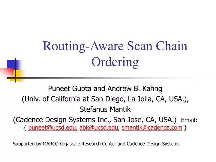 PPT - Routing-Aware Scan Chain Ordering PowerPoint Presentation, free download - ID:5915024