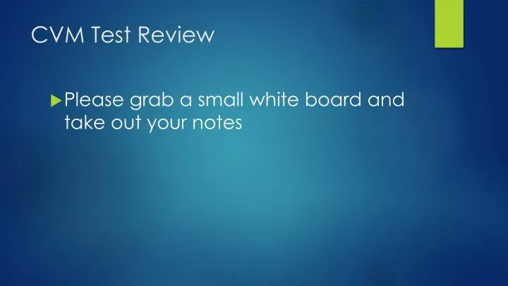 PPT - CVM Test Review PowerPoint Presentation, free download - ID:5915751